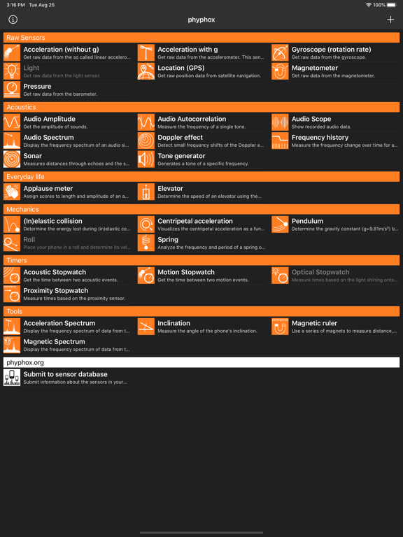 phyphox for iOS (iPhone/iPad) - Free Download at AppPure