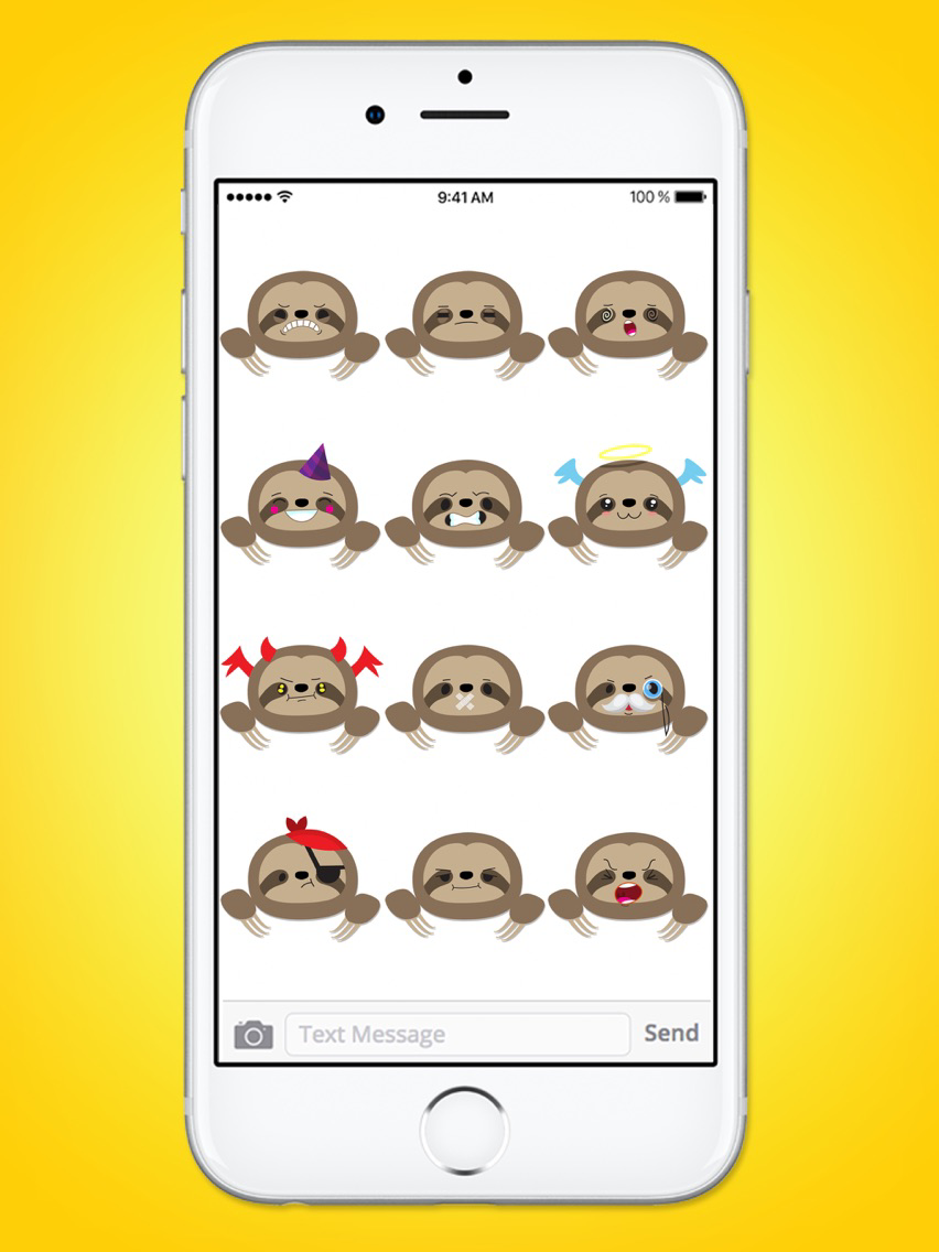 Cute Sloth Face Emojis Sticker Pack for iOS (iPhone/iPad) Latest ...