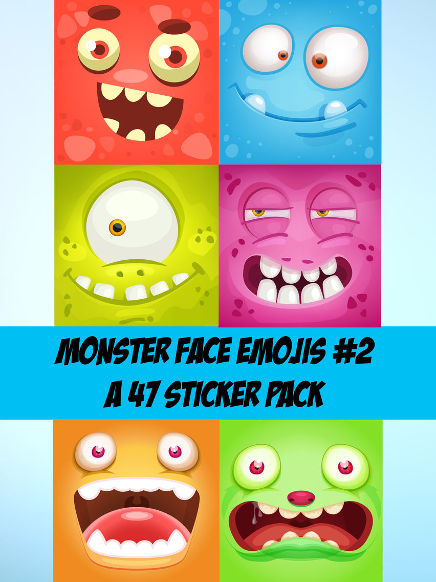 Monster Face Emoji Sticker Pack 2 for iOS (iPhone/iPad) Latest Version ...