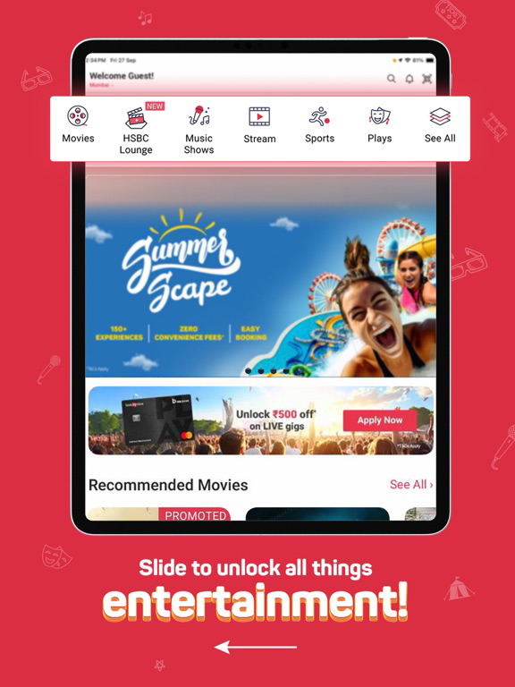 BookMyShow | Movies & Events for iOS (iPad) - Free Download at AppPure