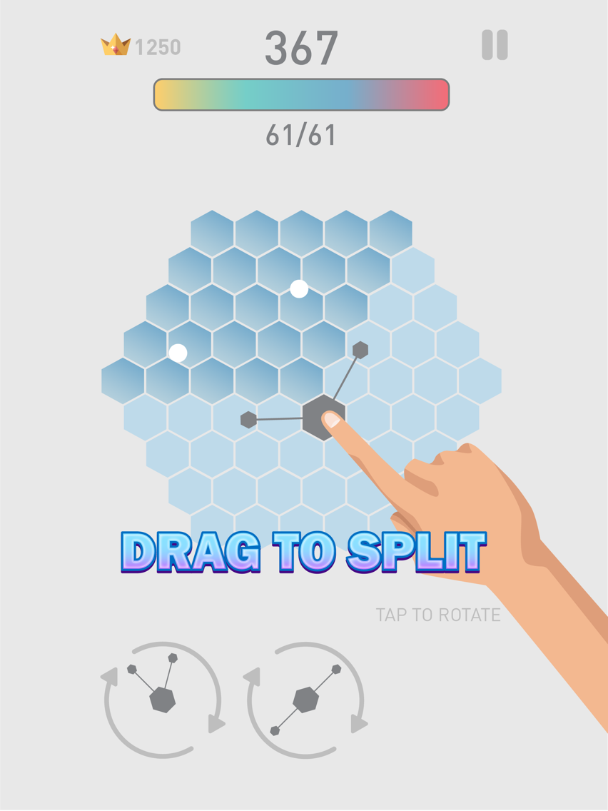 Hexagon Split - A scale hexa brain buster game for iOS (iPhone/iPad ...