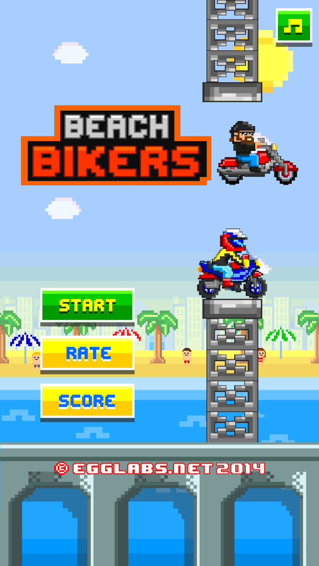 Beach Bikers - Free Retro 8-bit Pixel Motorcycle Games لنظام iOS ...