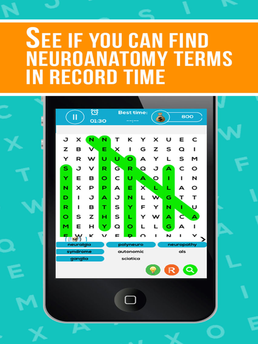 Neuroanatomy Word Search - Nervous System Puzzle for iOS (iPhone/iPad ...