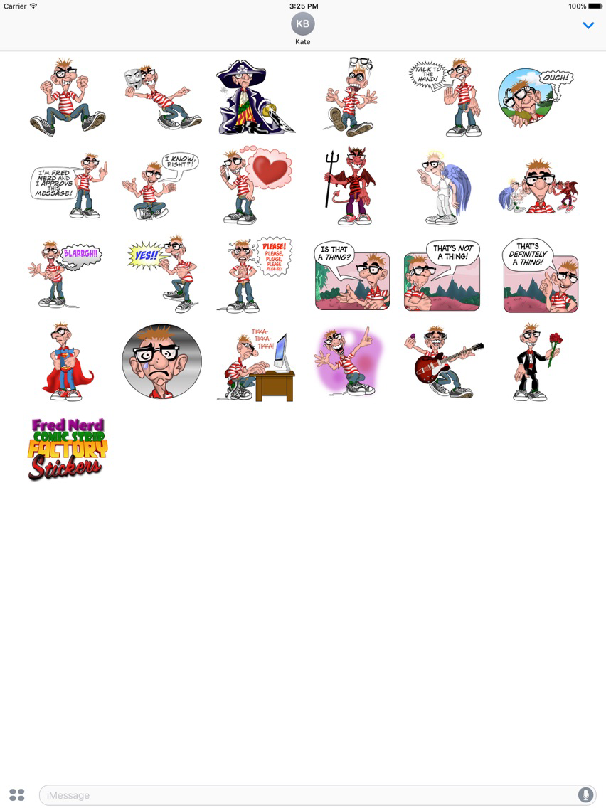 Fred Nerd Comic Strip Factory Stickers for iOS (iPhone/iPad) Latest ...