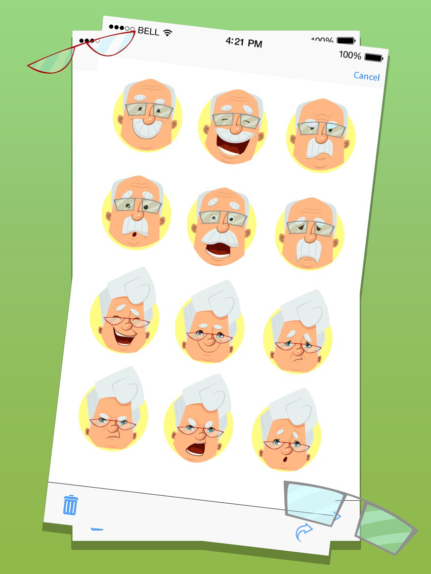 Old Man Expressions Emoticons Stickers for iOS (iPhone/iPad) Latest ...