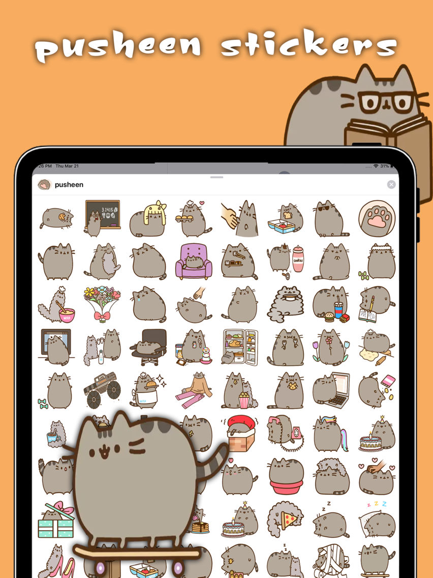 pusheen stickers for iOS (iPhone/iPad) Latest Version at $0.99 on AppPure
