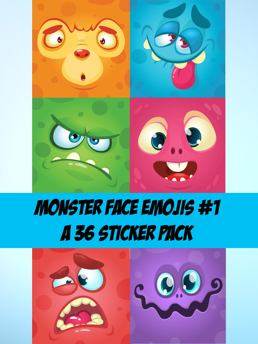 Monster Face Emoji Sticker Pack 1 for iOS (iPhone/iPad) Latest Version ...