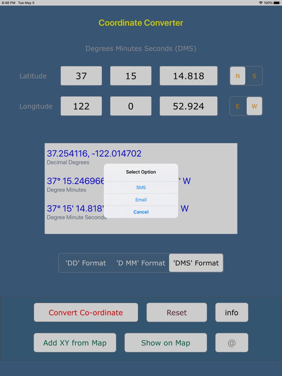 Coordinate Converter DD DMS for iOS (iPhone/iPad/iPod touch) Latest ...