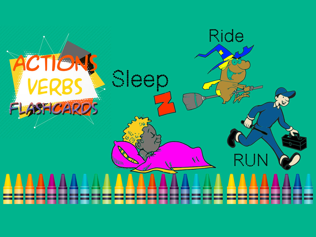 Actions Verbs Flashcards - coloring pages for kids for iOS (iPhone/iPad ...