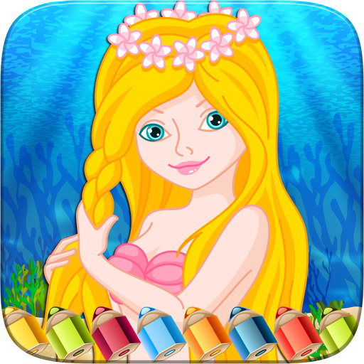 Mermaid Princess Colorbook Drawing to Paint Coloring Game for Kids for ...