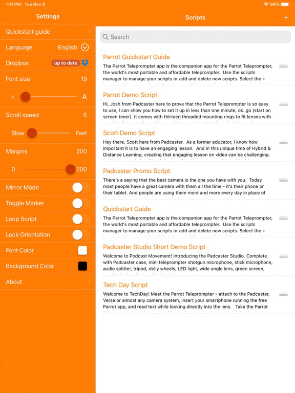 Parrot Teleprompter para iOS (iPhone/iPad) - Baixar Grátis no AppPure