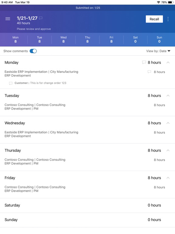 Dynamics 365 Project Timesheet para iOS (iPhone/iPad/iPod touch ...
