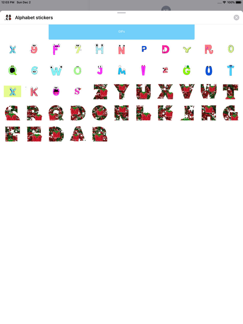 Alphabets Stickers Gif for iOS (iPhone/iPad) Latest Version at $0.99 on ...