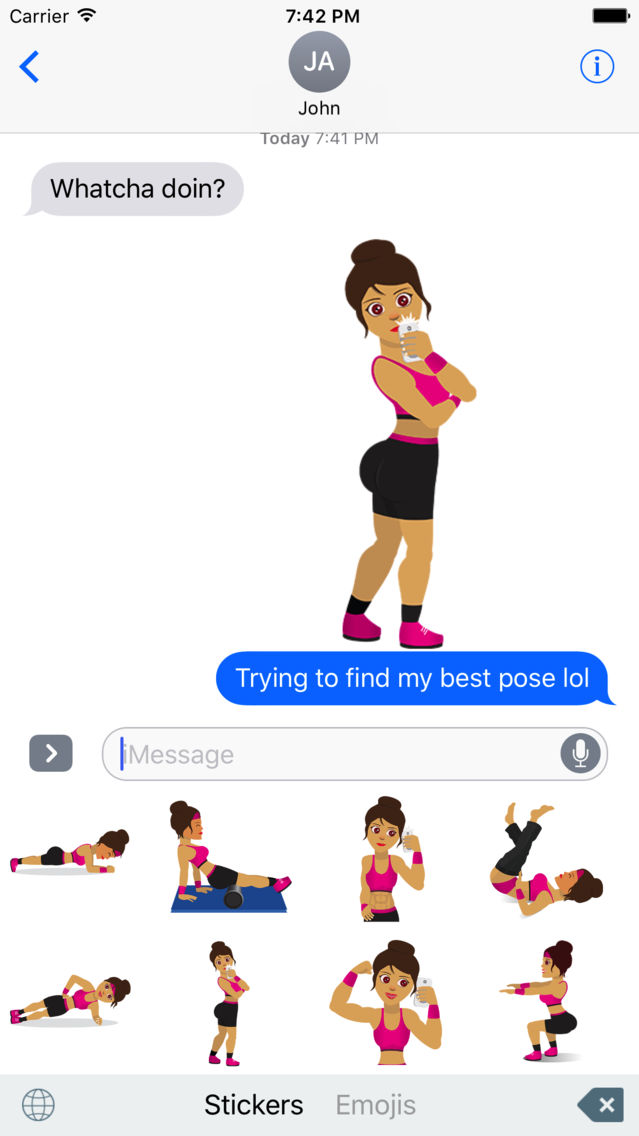 FitGirlMoji -Workout & Gym Emoji Animated Stickers for iOS (iPhone/iPad ...