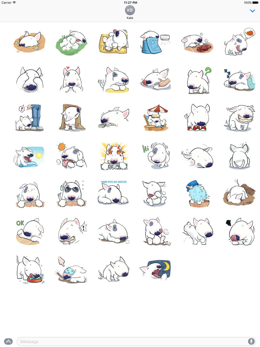 Bull Terrier Dog Bully Emoji for iOS (iPhone/iPad) Latest Version at $0 ...