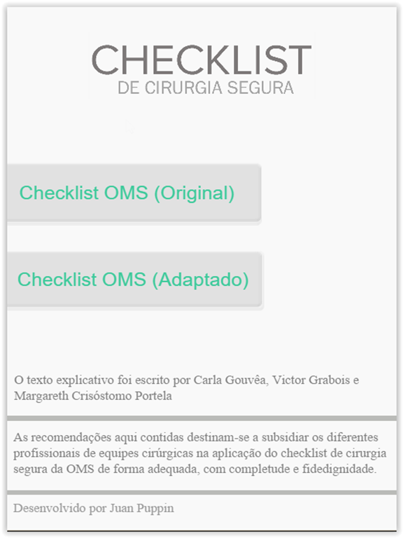 Checklist de Cirurgia Segura da OMS for iOS (iPhone/iPad/iPod touch ...