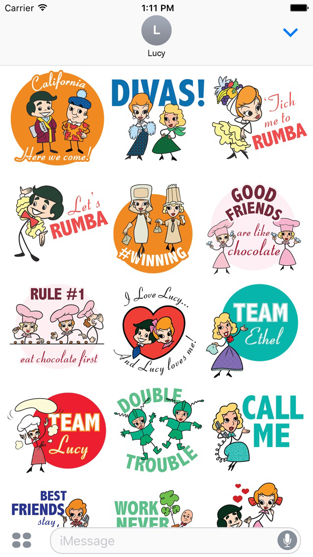 I Love Lucy - Cartoon Stick Figure Stickers for iOS (iPhone/iPad ...