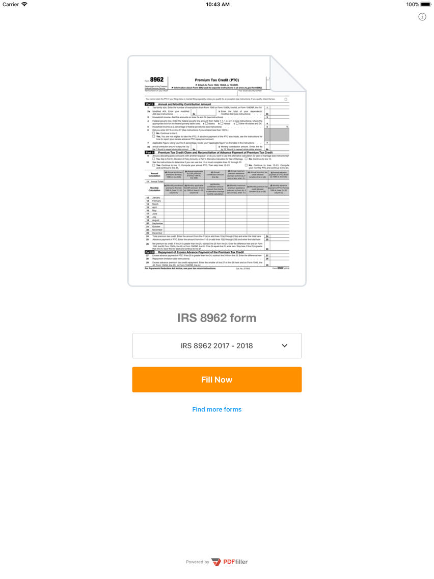 8962 Form: fill & send PDF for iOS (iPhone/iPad) - Free Download at AppPure