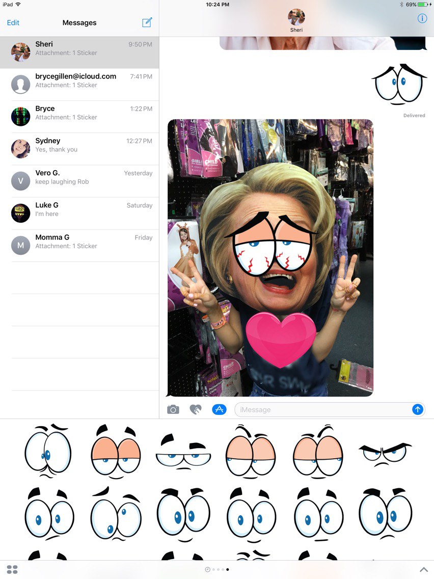 Cartoon Eye Sticker Pack for iOS (iPhone/iPad) Latest Version at $0.99 ...