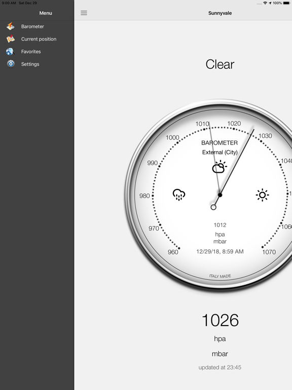 Barometer-Atmospheric pressure for iOS (iPhone/iPad/iPod touch) Latest ...