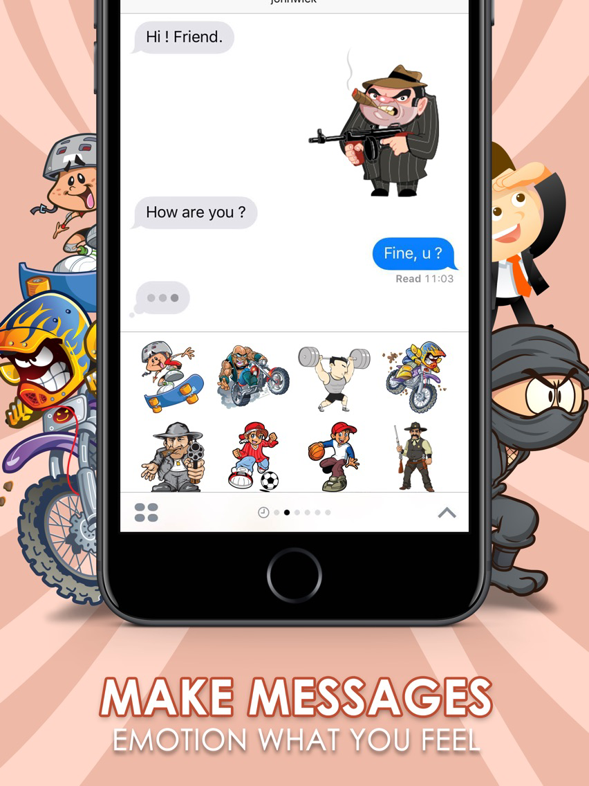 The Man Emoji Stickers Keyboard Themes ChatStick for iOS (iPhone/iPad ...