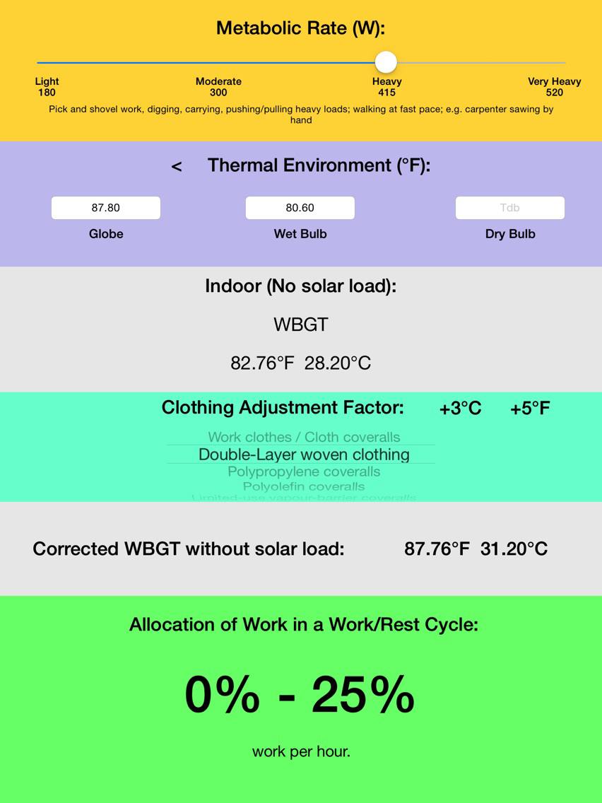 Thermal Stress Calculator - Calculate instantly WBGT with or without ...