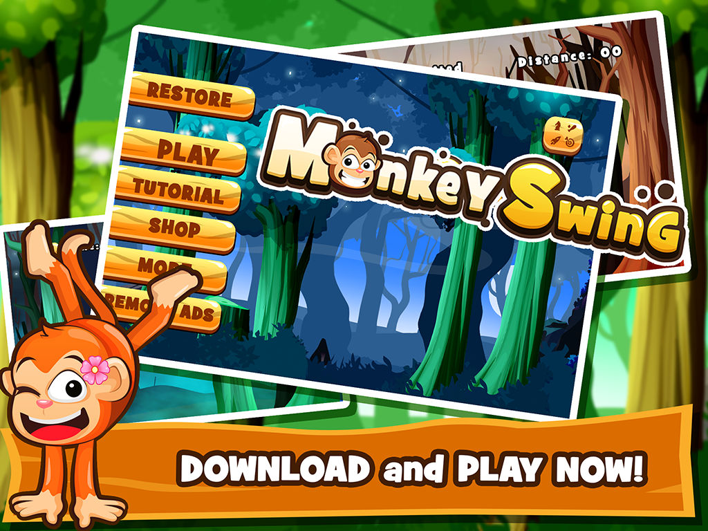 Multiplayer Monkey Swing Game - Free Cute Kids App for iOS (iPhone/iPad ...