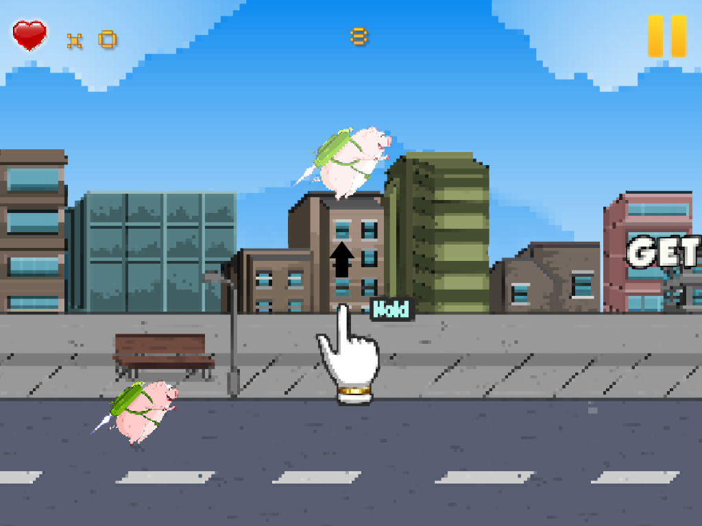 Flappy Jetpack Piggie - Cute City Pig Flying Mission for iOS (iPhone ...
