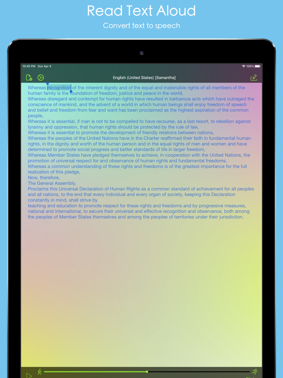 Aloud!, text to speech reader for iOS (iPhone/iPad/iPod touch) - Free ...
