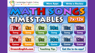 Math Songs: Times Tables 7x - 12x for iOS (iPhone/iPod touch) Latest ...