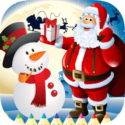 Coloring Book Christmas: Paint Santa,Gift,snowman for iOS (iPhone/iPad ...