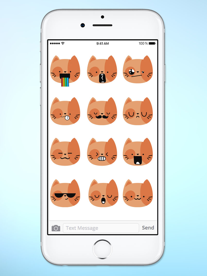Orange Kitty Cat Face Emojis Sticker Pack for iOS (iPhone/iPad) Latest ...