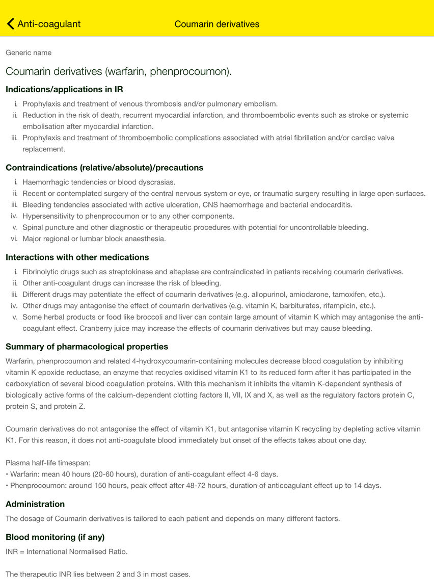 Interventional Radiology Drugs and Doses pour iOS (iPhone/iPad ...