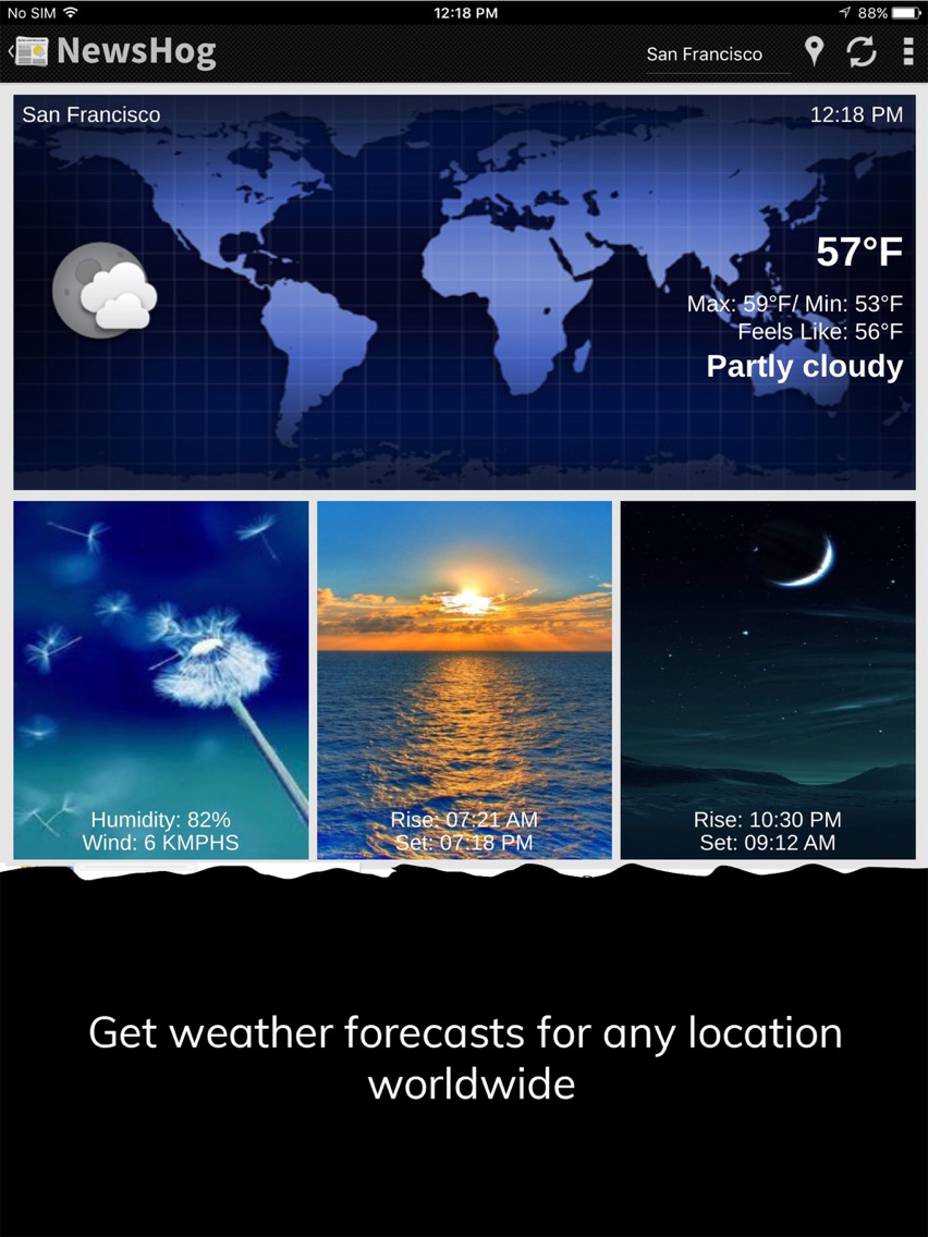 NewsHog : News and Weather for iOS (iPhone/iPad) - Free Download at AppPure