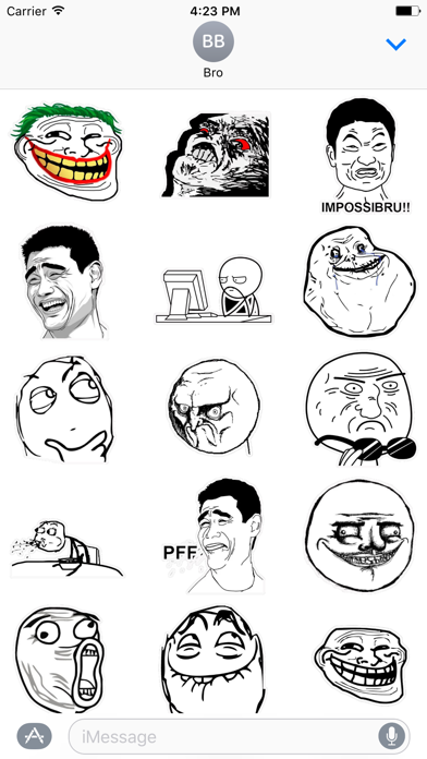 Classic Memes Faces stickers pack for iMessage for iOS (iPhone/iPad ...