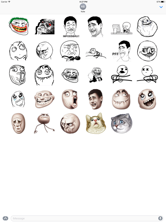 Classic Memes Faces stickers pack for iMessage for iOS (iPhone/iPad ...