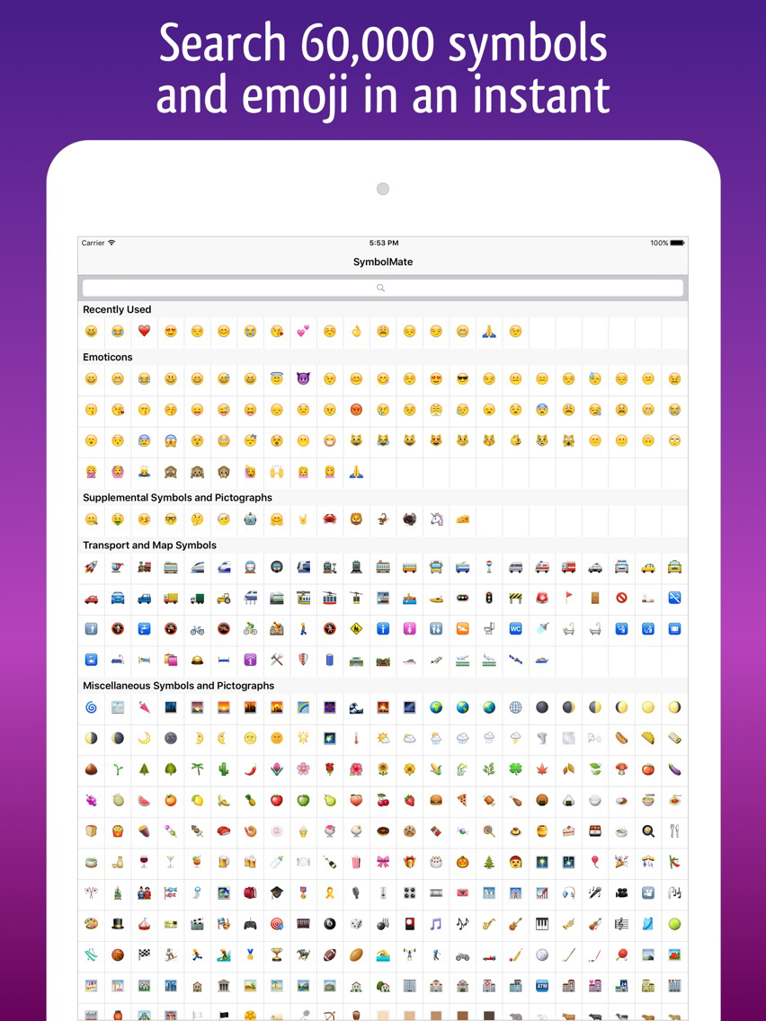 SymbolMate - Search Symbols and Emoji para iOS (iPhone/iPad) - Baixar ...