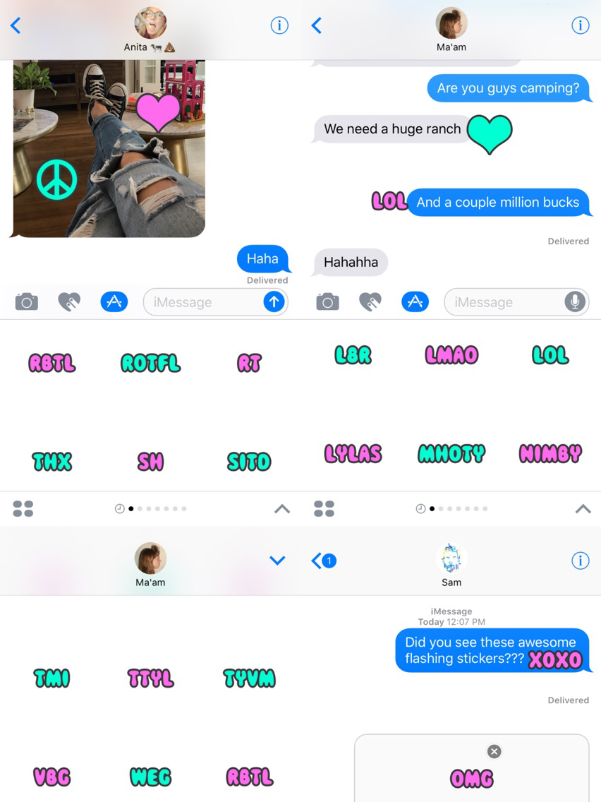 TEXTIES Flashing Stickers for iMessage for iOS (iPhone/iPad) Latest ...
