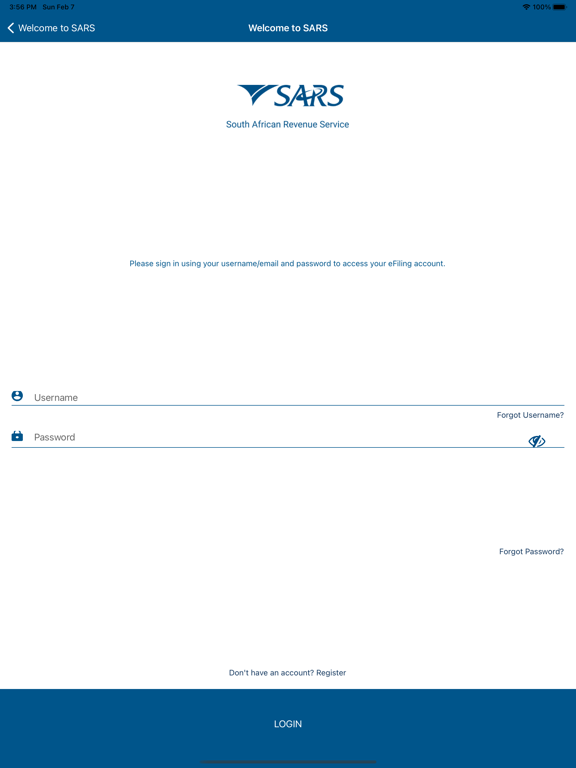 SARS Mobile eFiling for iOS (iPhone/iPad) - Free Download at AppPure