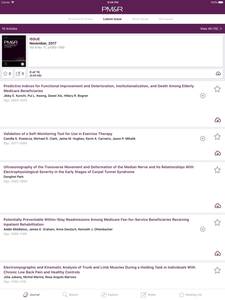 PM&R Journal for iOS (iPhone/iPad) - Free Download at AppPure