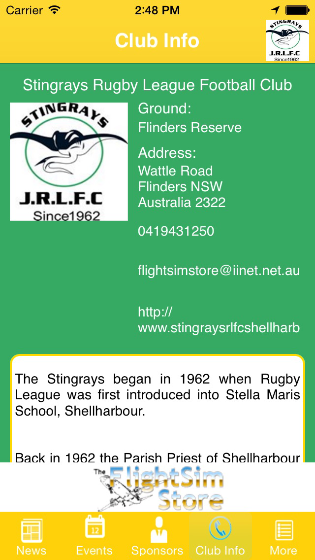 Stingrays Rugby League Football Club Shellharbour for iOS (iPhone ...