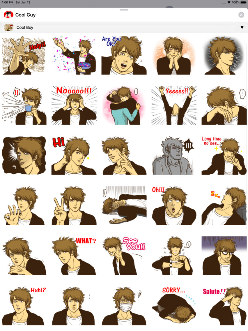 Cool Guy Stickers for iOS (iPhone/iPad) Latest Version at $4.99 on AppPure