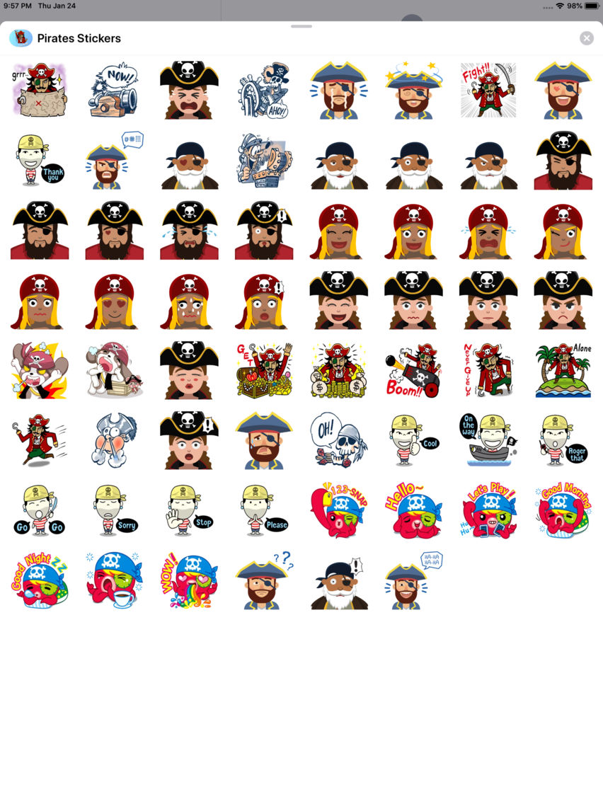 Pirates Emoji Stickers for iOS (iPhone/iPad) Latest Version at $0.99 on ...