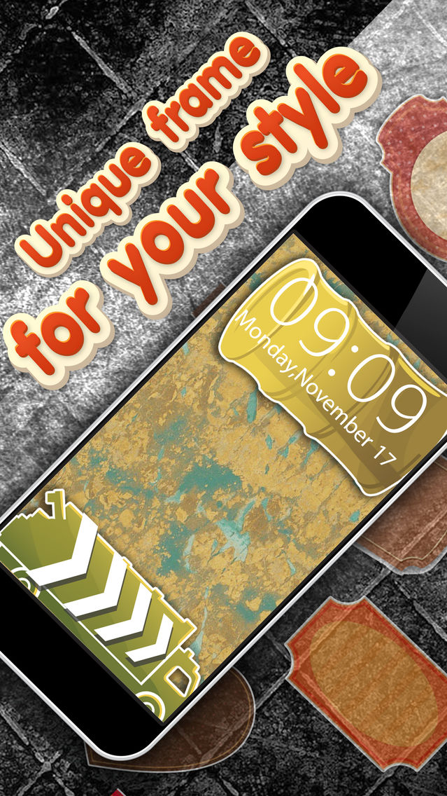 Lock Screen Maker with Grunge Frame Style Pro para iOS (iPhone/iPad ...
