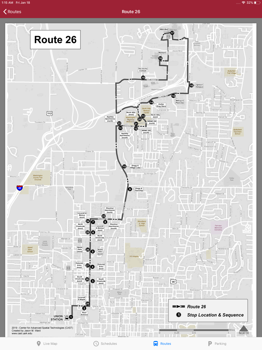 Razorback Transit - Live Maps for iOS (iPhone/iPad) - Free Download at ...