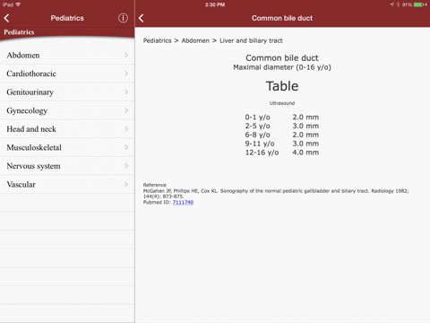 RadRef - Normal Values in Diagnostic Imaging for iOS (iPhone/iPad/iPod ...