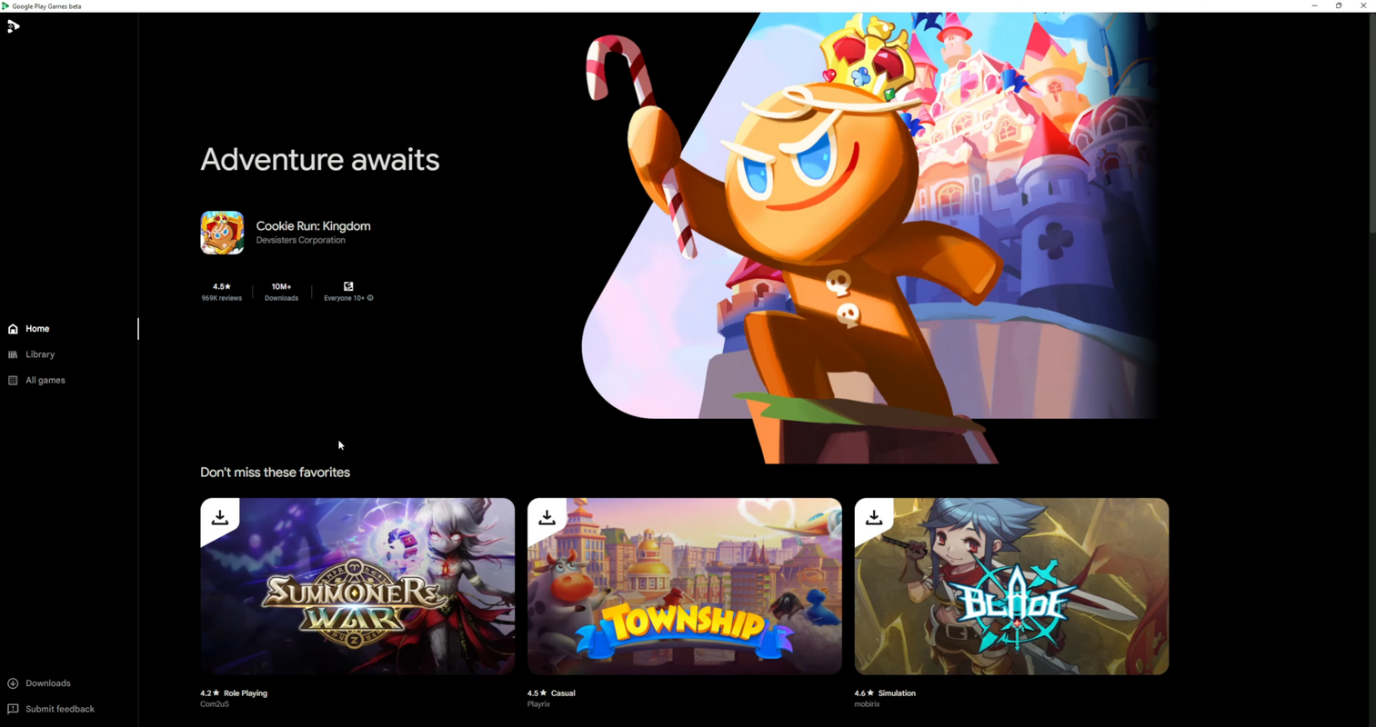 Google Play Games Beta for PC Windows 25.9.930.0 Download