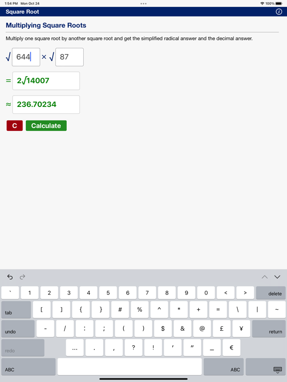 Square Root Calculator for iOS (iPhone/iPad/iPod touch) Latest Version ...