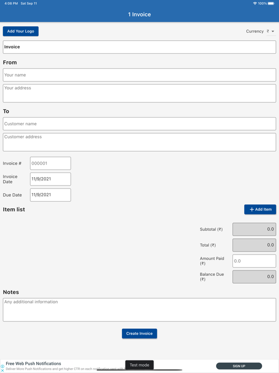 Invoices Creator for iOS (iPhone/iPad/iPod touch) - Free Download at ...