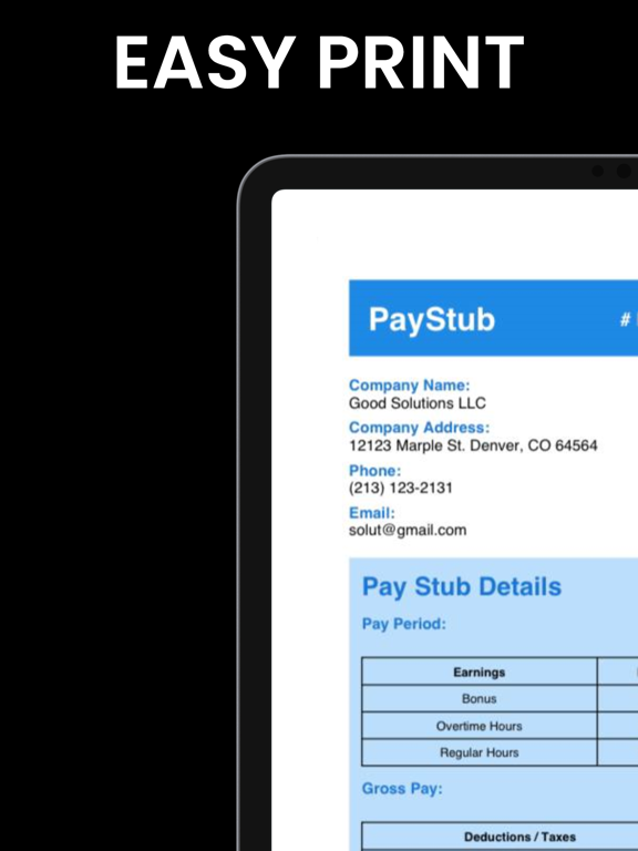 Paystub Maker: Payslip Creator for iOS (iPhone/iPad/iPod touch) - Free Download at AppPure